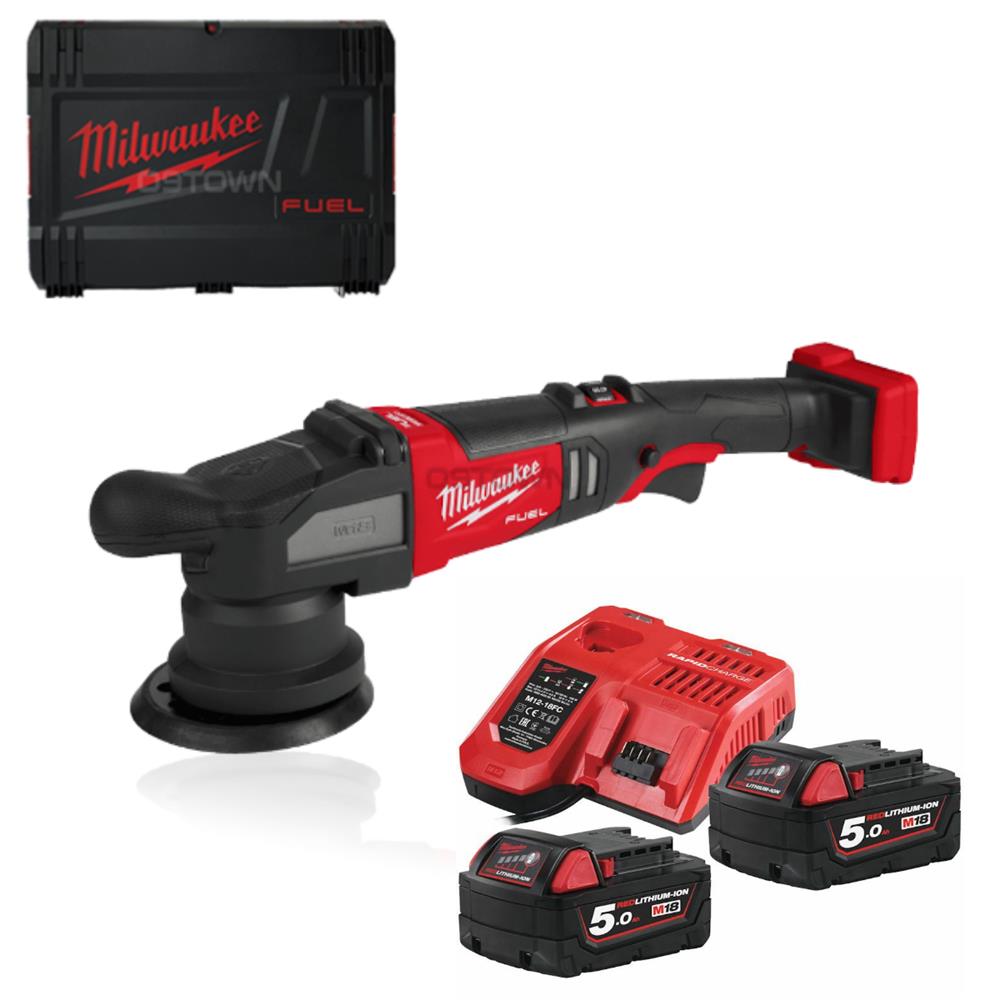 Milwaukee M18FROP15-502X FUEL Random Orbital Polisher 15mm Stroke Kit — Mallow Tools