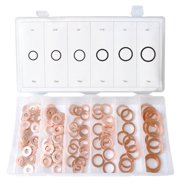 BE CO 110pc Imperial Copper Washer Set (1/4 - 5/8'') — Mallow Tools