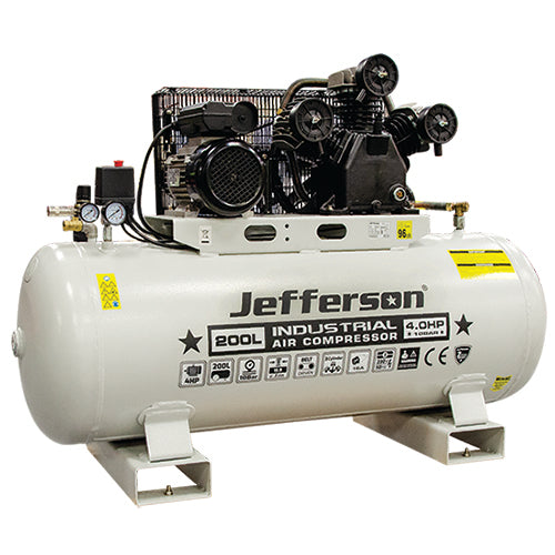 Jefferson 200L 4HP Belt Driven Air Compressor (15.9 CFM) — Mallow Tools
