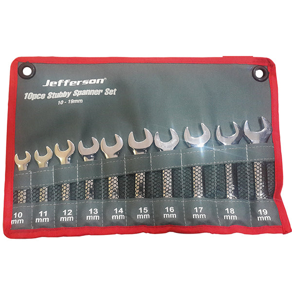 Jefferson 10pc Stubby Spanner Set (10 - 19mm) — Mallow Tools