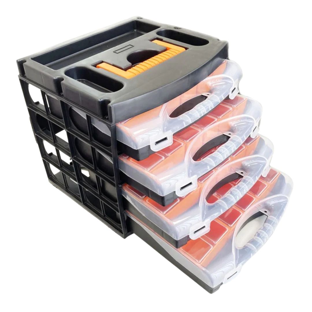 Toolzone 4 Tray Poly Organiser Set — Mallow Tools