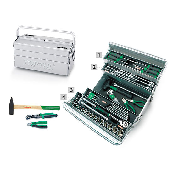Toptul 63pc Tool Kit in Cantilever Toolbox — Mallow Tools