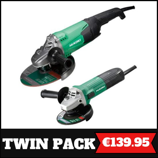 HiKOKI 4 1/2'' & 9'' Angle Grinder Twin Pack (110v) — Mallow Tools