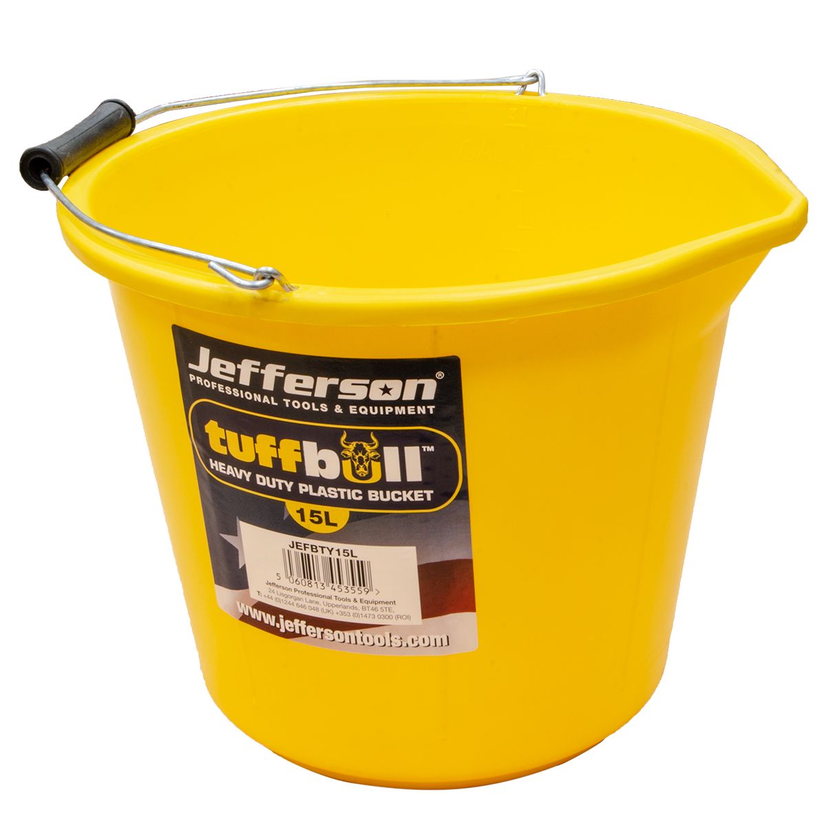 Jefferson 15 Litre Yellow Tuff-Bull Bucket — Mallow Tools