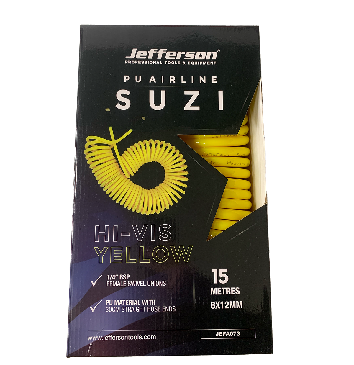 Jefferson 15M Yellow Heavy Duty Hi-Vis Suzi Airline (8mm Bore) — Mallow ...