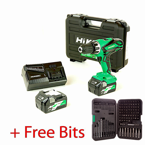 HiKOKI 18v DV18DGL Combi Drill (2 x 5Ah Batteries) — Mallow Tools