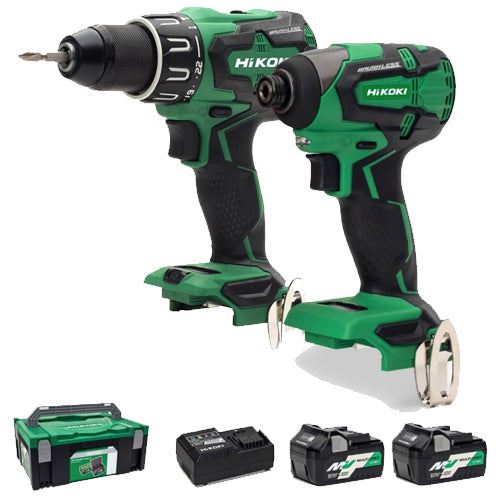 HiKOKI 18v KC18DBFL2 Combi Drill & Impact Driver Kit — Mallow Tools